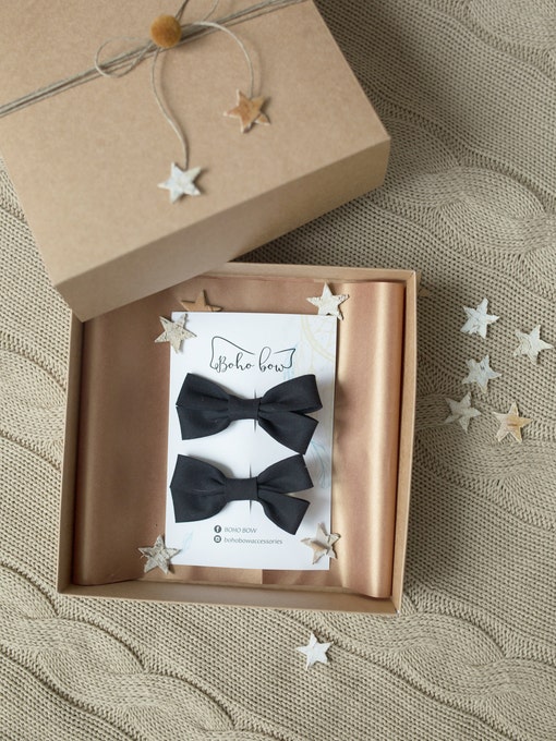 Neutral Colors Hair Bows for Girl, Boho Summer Bows, Pigtail Bow Set ...