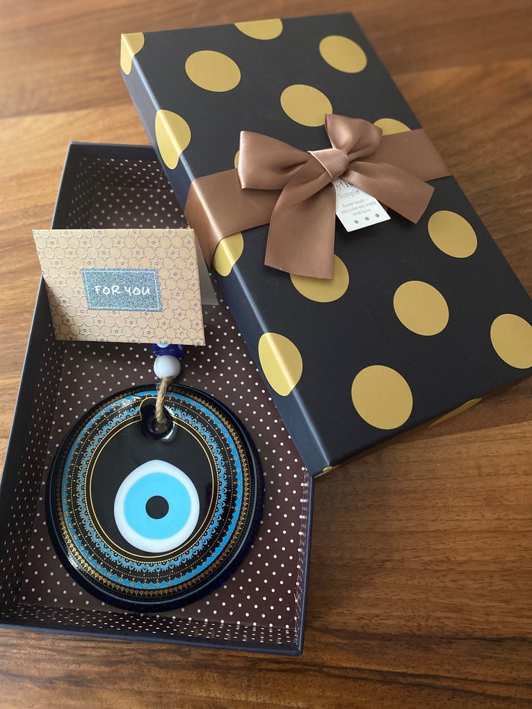 Glass Evil Eye for Wall and Door Decoration, Handcrafted Blessing, Evil ...