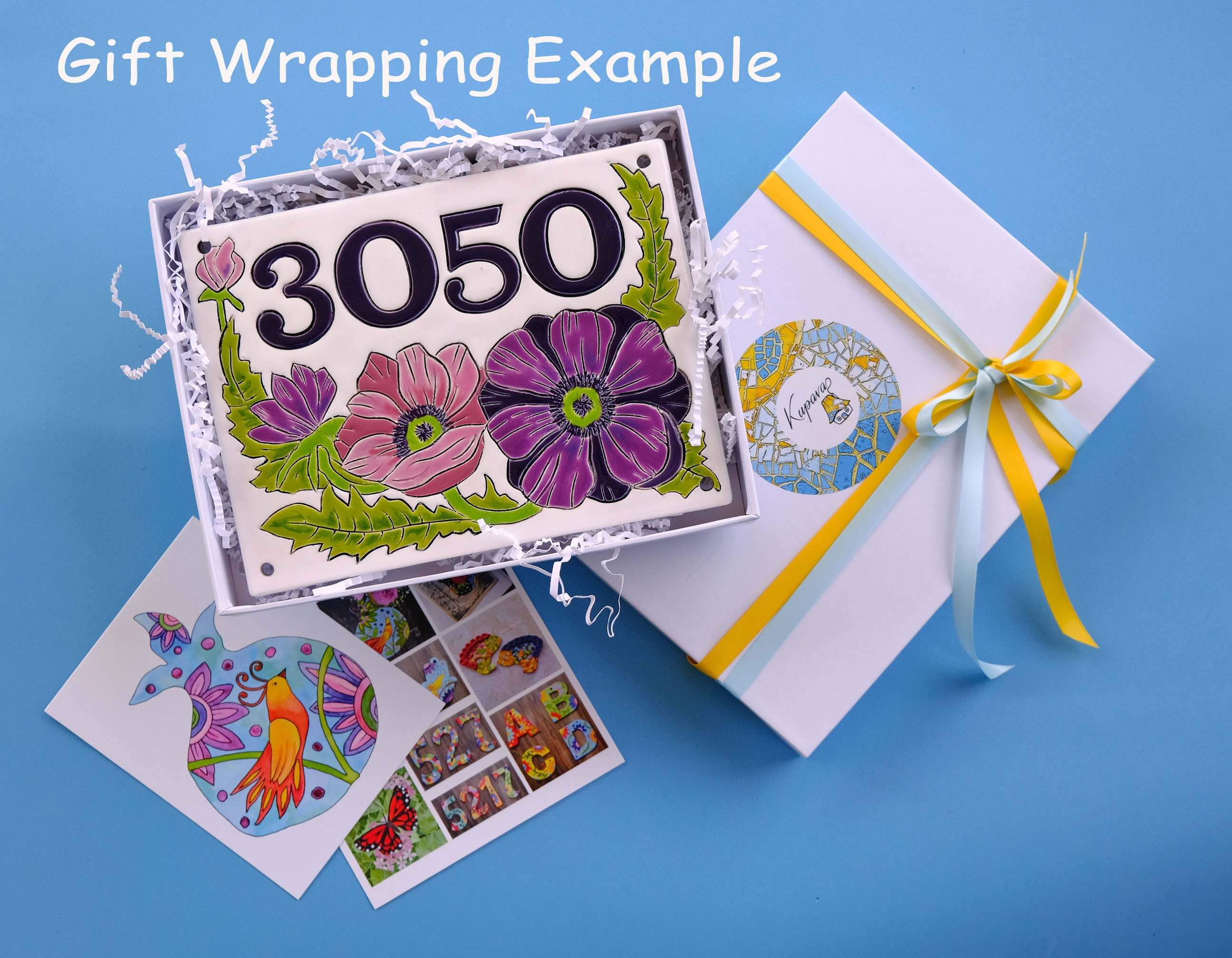 Custom House Numbers Tile With Tropical Fish, Coastal Address Sign ...