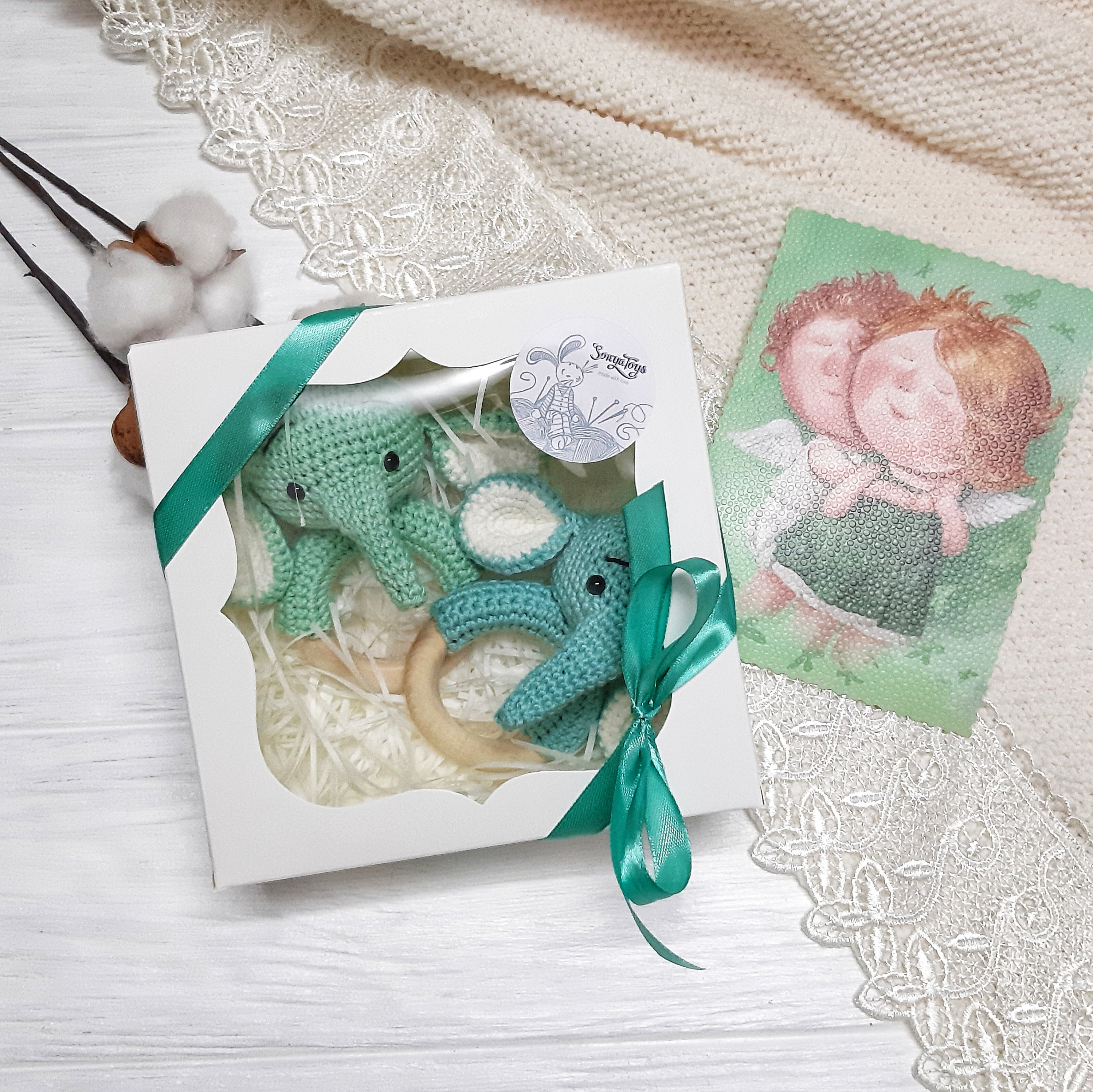 Bunny Baby Neutral Basket: Stuffed Animal Bunny, Gender Neutral Rattle ...