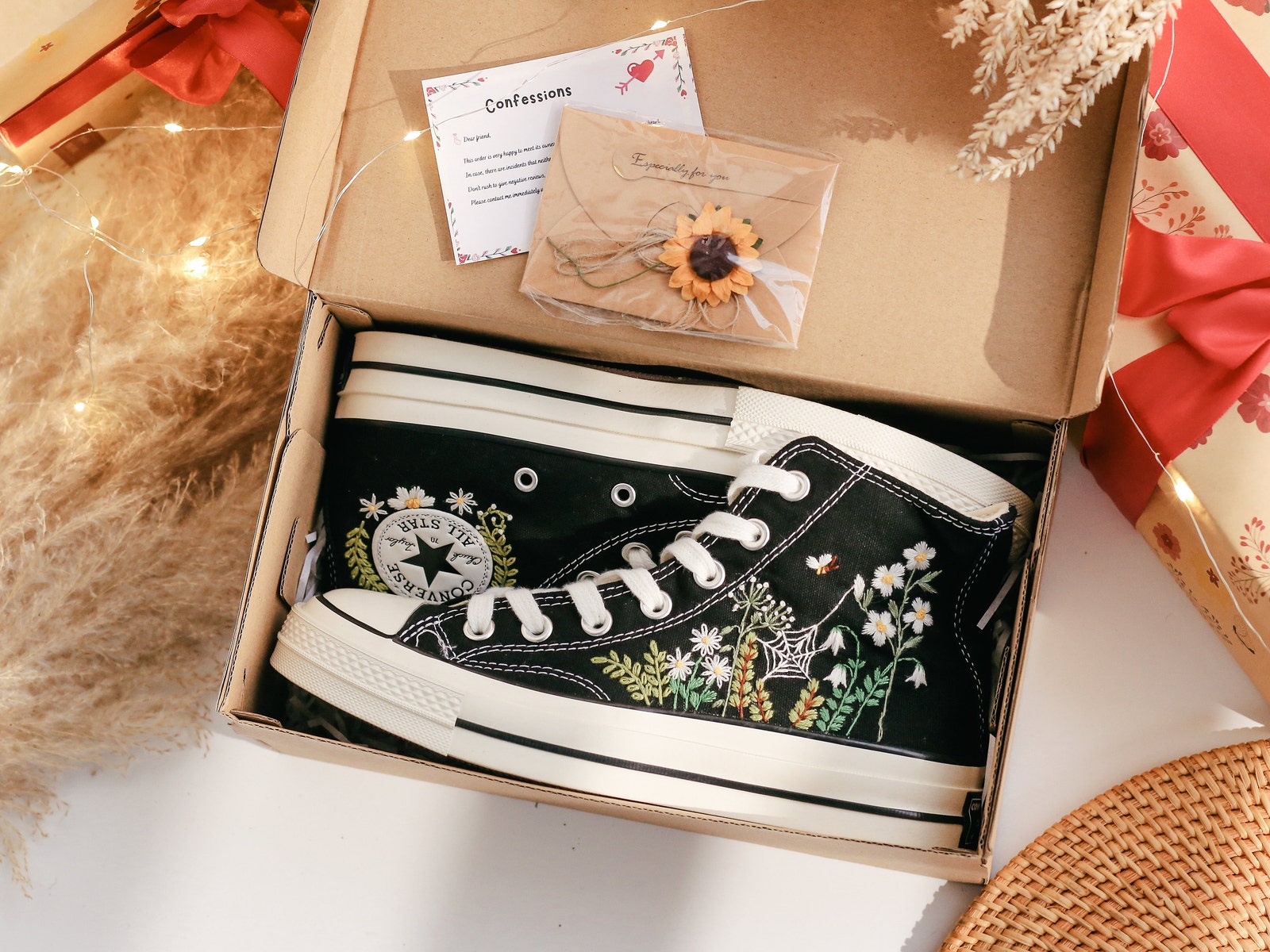 Embroidered Converse Mushroom and Frog, Converse High Tops Chuck Taylor ...