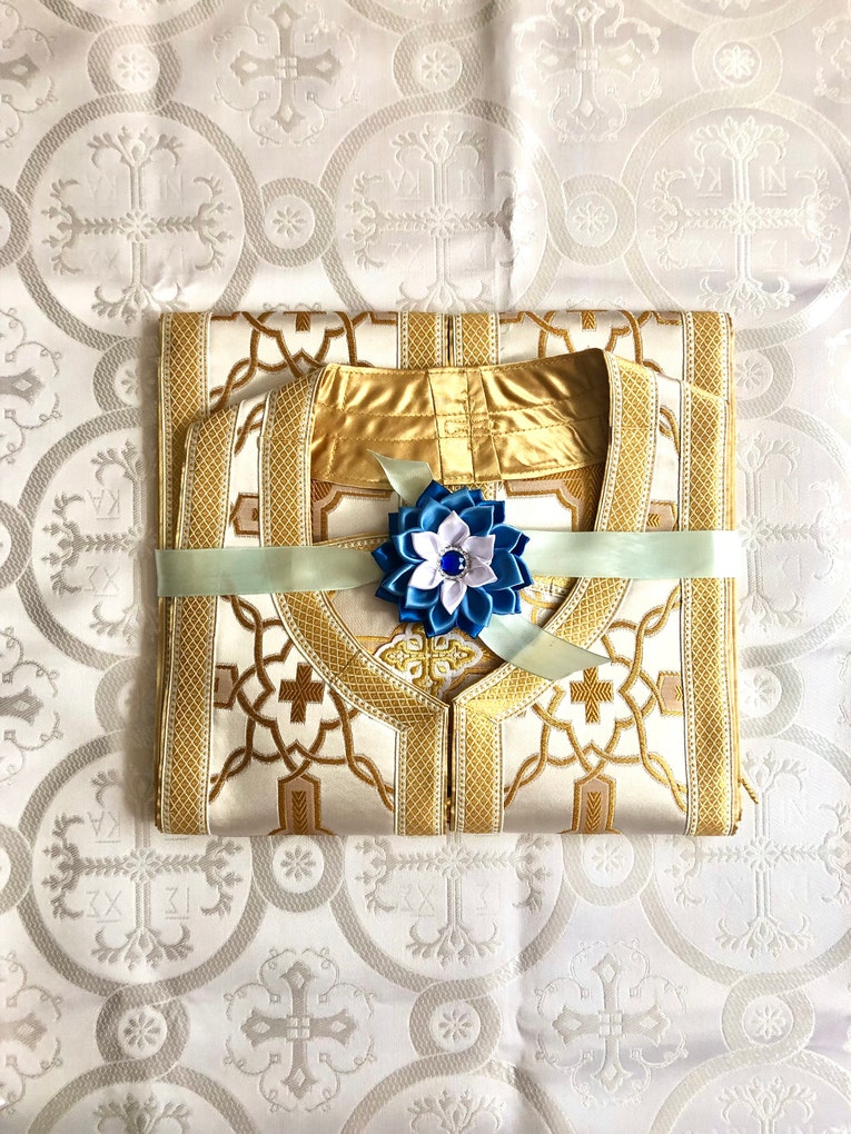 Red & Gold Altar Cloth Top Covering Border Flowers Embroidered, Custom ...