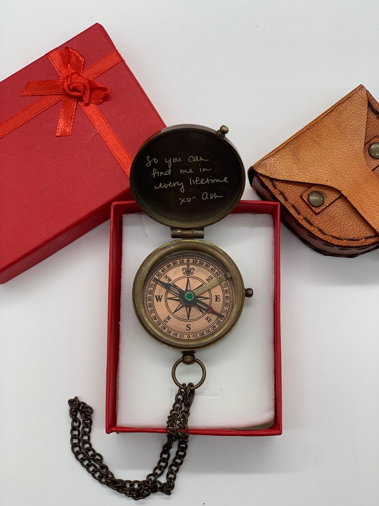Your Actual Handwriting Compass, Wedding Gift for Groom, Father of the ...
