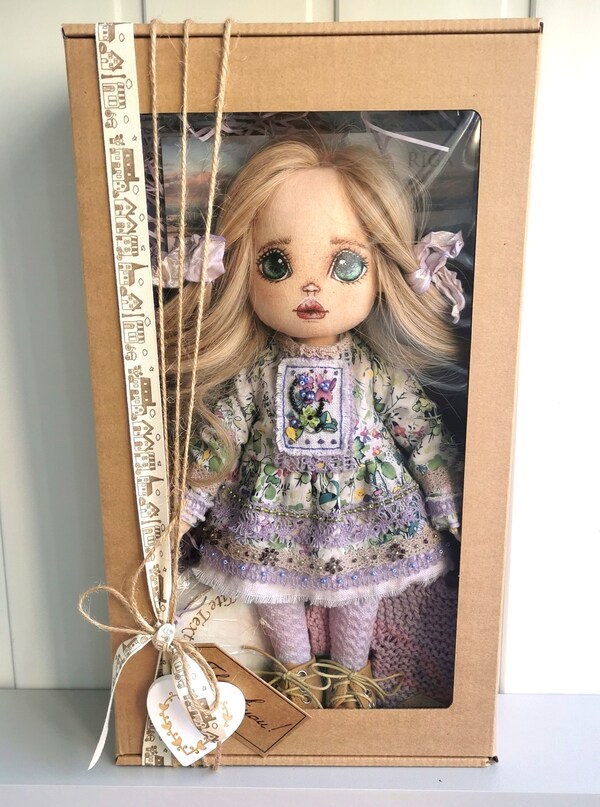 Textile Doll With Blond Hair is MADE TO ORDER, Handmade Doll, Birthday ...