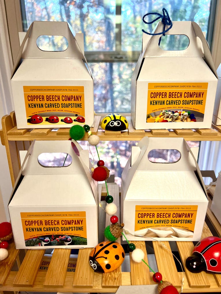 Handgeschnitzter Speckstein Löwe, Herz Gesicht, kenianische Tierfigur ...