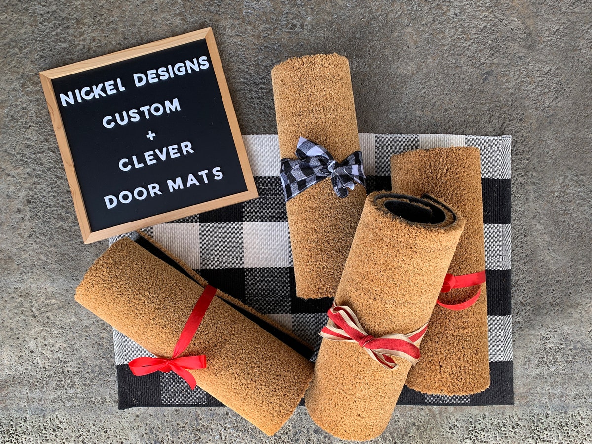 Oversized Buffalo Check Entry Rug, Doormat Layering Rug, Buffalo Plaid ...