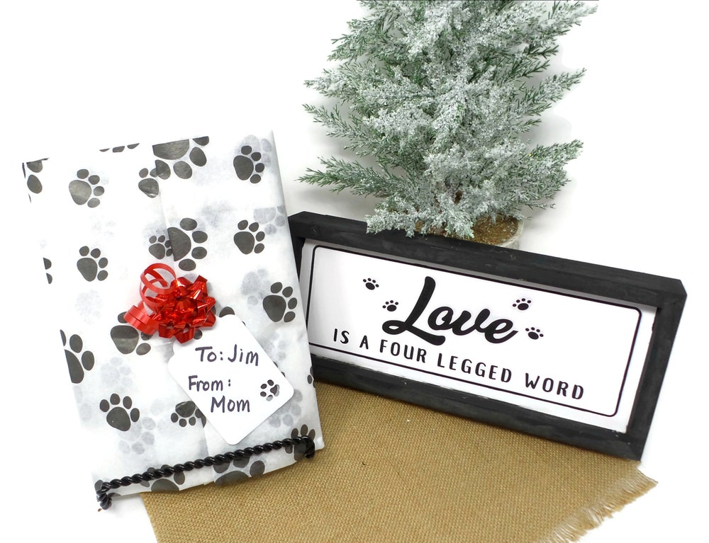 Paw Print Gift Tags Paw Print Gift Wrap Dog Gift Wrap Gift for Dog Dog ...