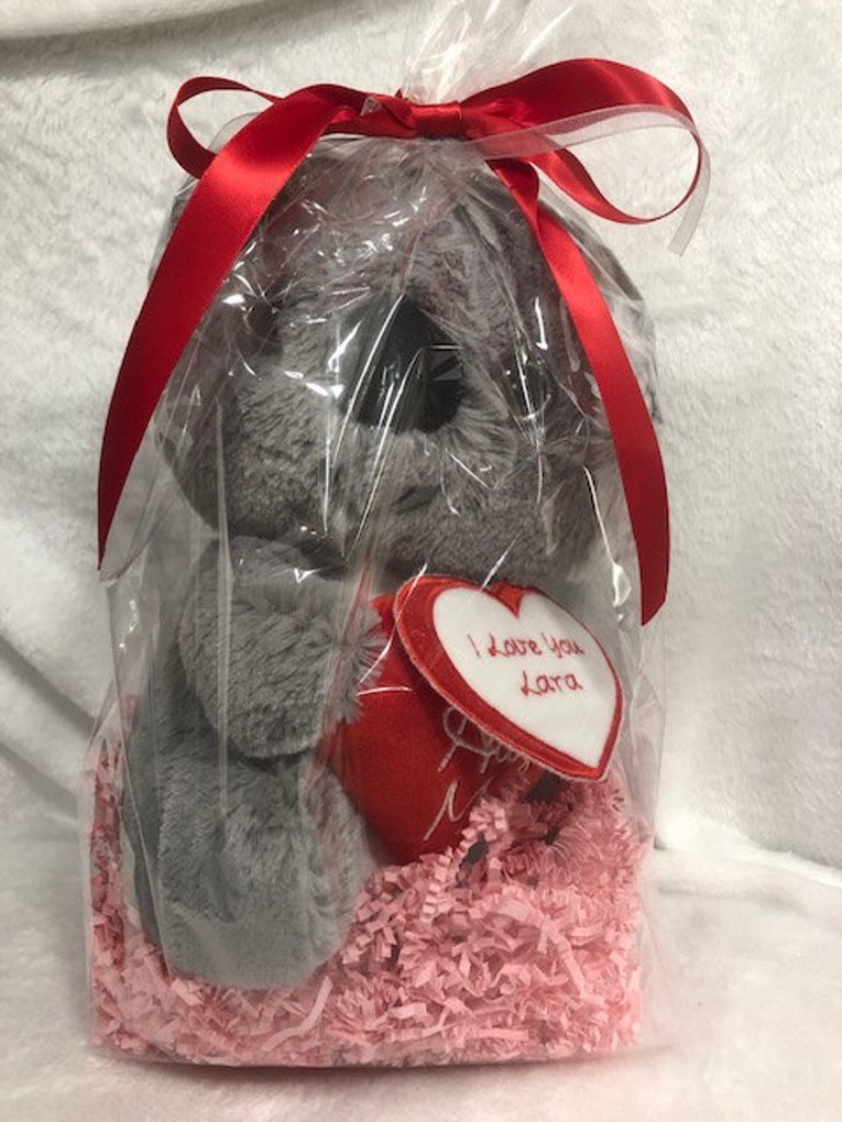 Embroidered Teddy Bear Valentine Plush, Personalized Gift - Etsy