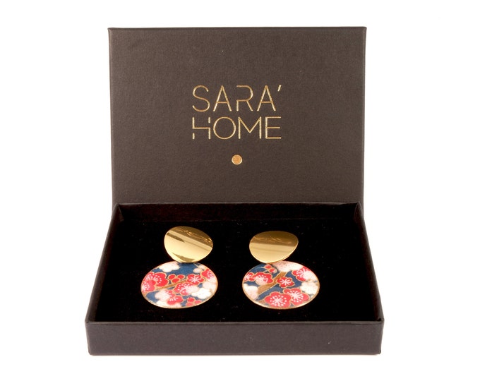 Japanese Flower Collection, Large Round Gold Plated Washi Paper ...