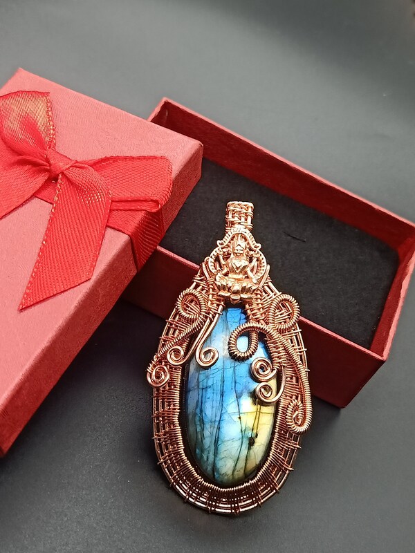 Lizard Pendant Wire Wrap Gemstone Pendent Gemstone Jewelry Copper ...