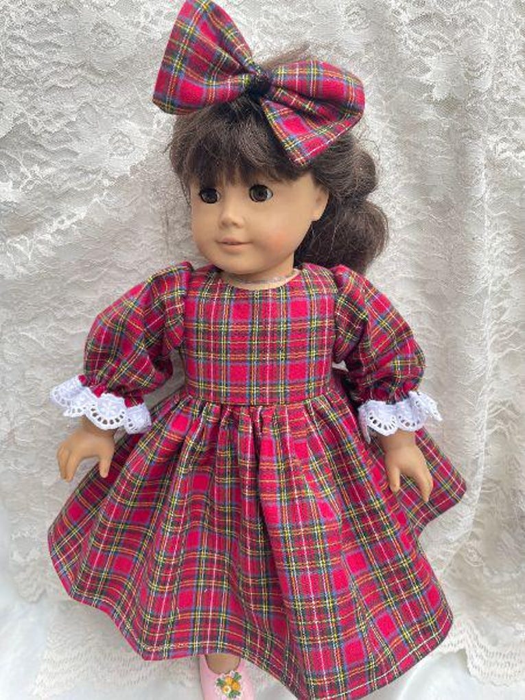 Ruby Red Fashion Friends 14 Inch Denim Doll Dress Fits Wellie Wishers ...