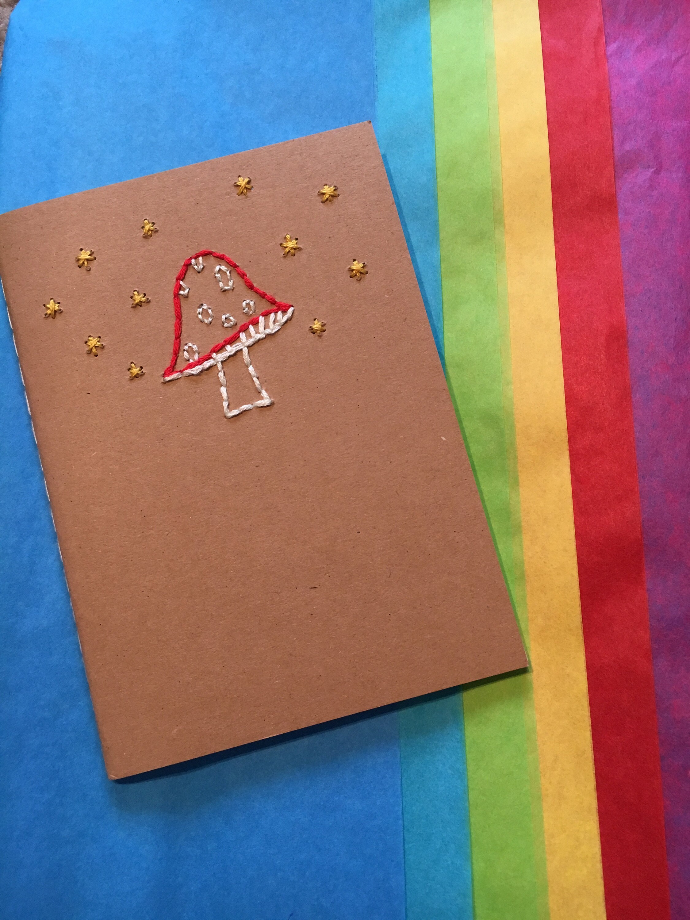 Lavender Hand-embroidered Kraft Notebook Journal Travelers - Etsy