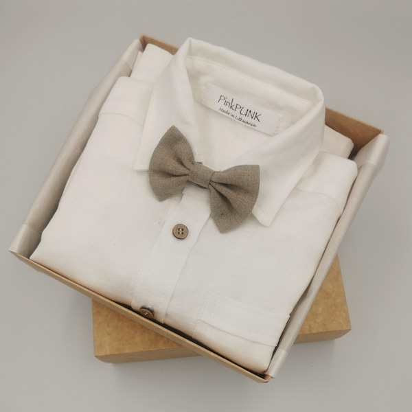 Traje de batismo de linho para meninos – Terno de batizado feito à mão ...