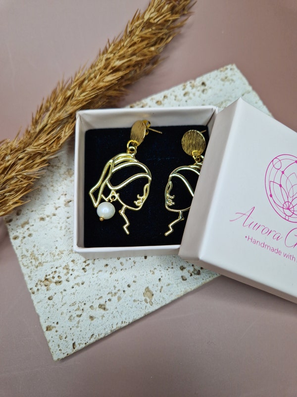 Large Dangle Statement Earring Brass Earrings Large Gold Statement Long ...