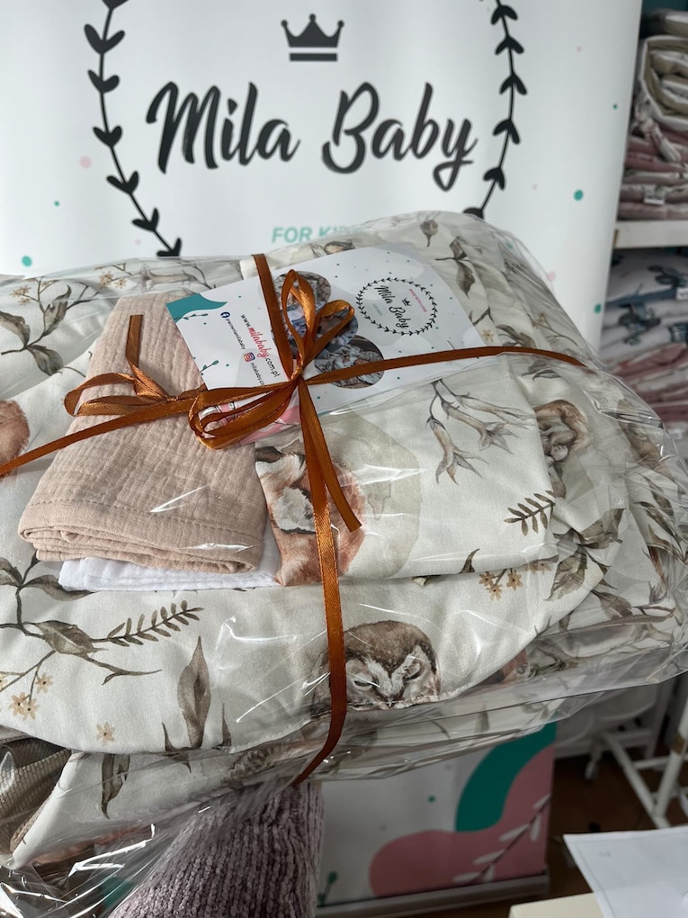 Beige Newborn Bedding Set With Forest Animals ,kids and Baby Bedding ...
