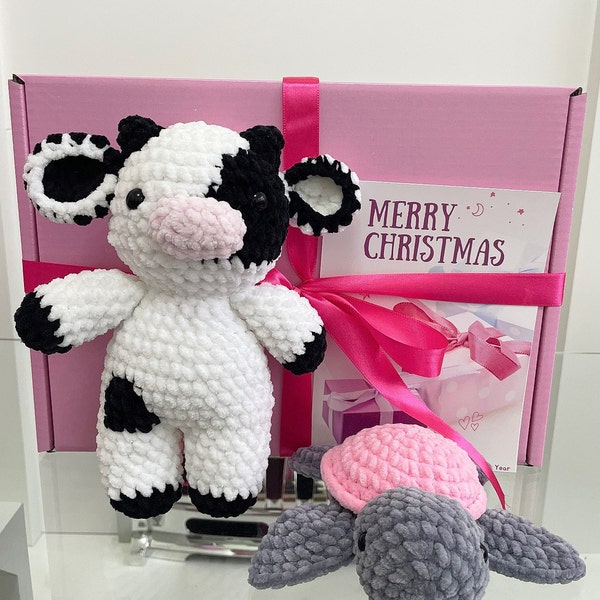 Crochet Cow Kit, Dairy Cow Crochet Set, Cute Milk Amigurumi Cow Kit ...