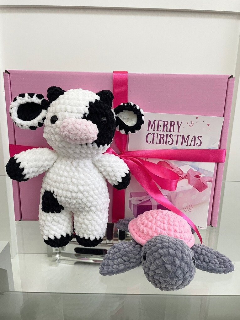 Crochet Cow Kit, Dairy Cow Crochet Set, Cute Milk Amigurumi Cow Kit ...
