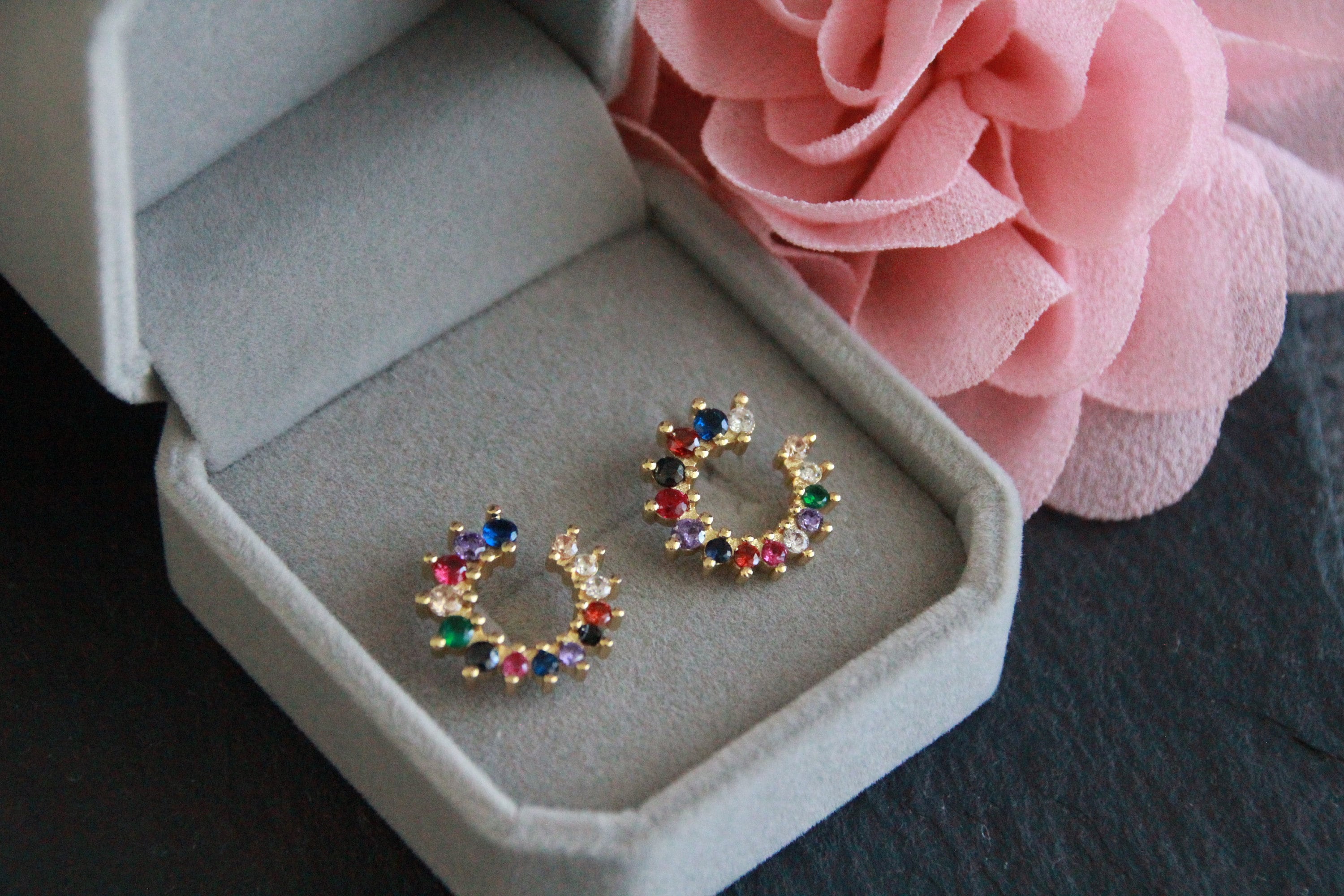 50mm Big Colored Hoops Large Earrings 3 Colors Black Red or Mustard ...