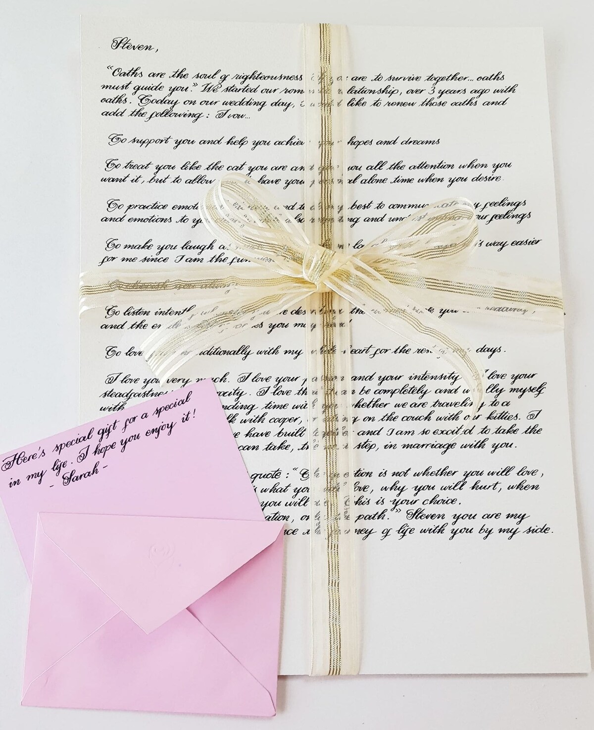 Handwritten Letter on Antique Paper for Wedding Vows, Wax Seal Envelope ...