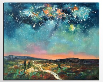Night sky painting | Etsy