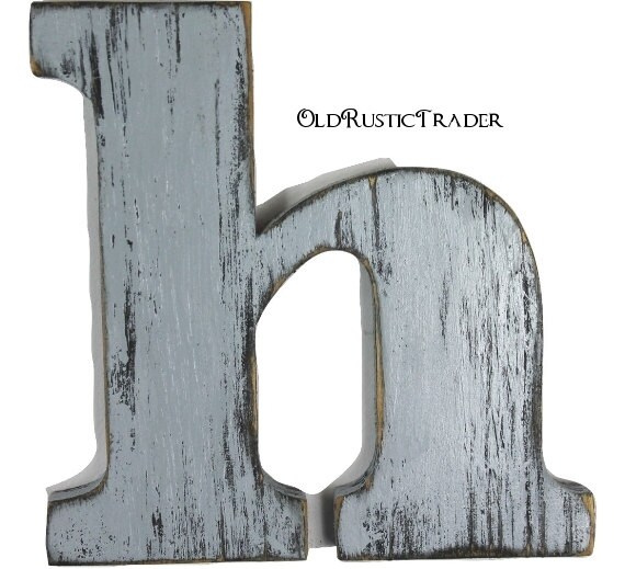 Rustic wood letter h wooden letter 8 inch letters wall decor