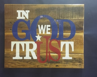 In god we trust sign | Etsy