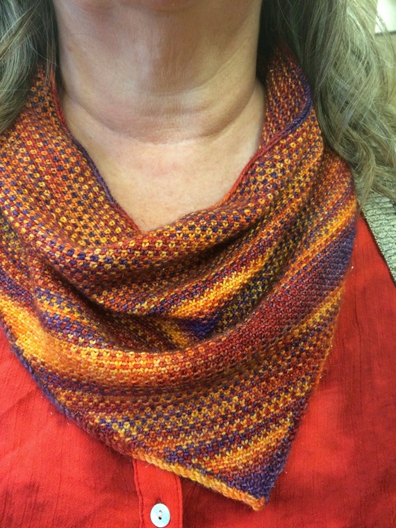 Knitting Pattern Linen Stitch Bandana Cowl Pattern