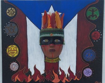 Taino Indian Petroglyph Sun God Puerto Rico SOL DE JAYUYA