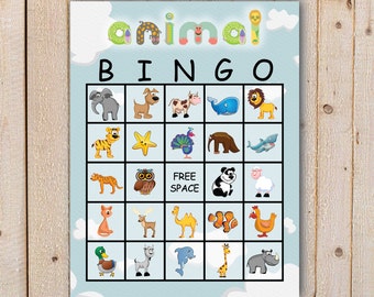 Animal bingo | Etsy