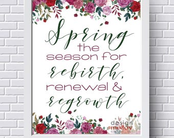 Spring tree of life four seasons art 11x14 art print of