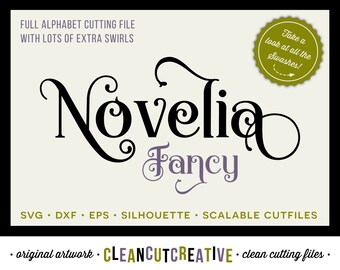 Full Alphabet SVG Fonts Cutfile Fancy Script cricut font