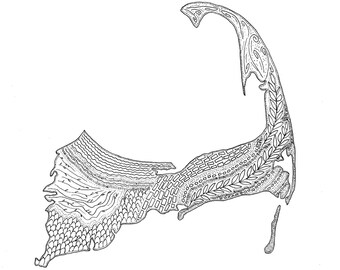 Cape Cod Map Art Print 16x20