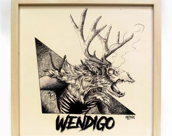 Wendigo Sticker // creepy cute kawaii horror windigo sigil