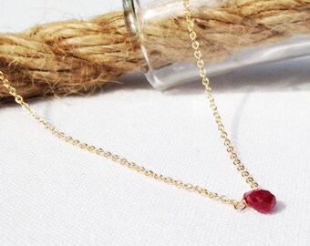 Ruby Necklace July Birthstone Genuine Ruby Real Ruby