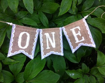 First Birthday Burlap Lace Package Happy Birthday First