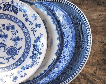 Blue white plate | Etsy