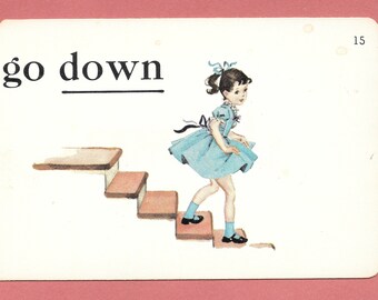 Digital vintage baby girl vocabulary flash cards / 2 by