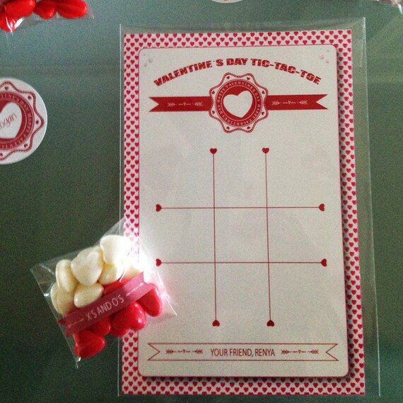 Items similar to 12 - Valentine's Day Themed Tic-Tac-Toe Game - Fully ...