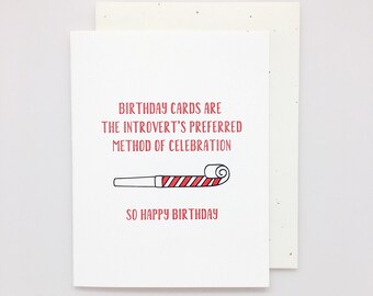Introvert card | Etsy