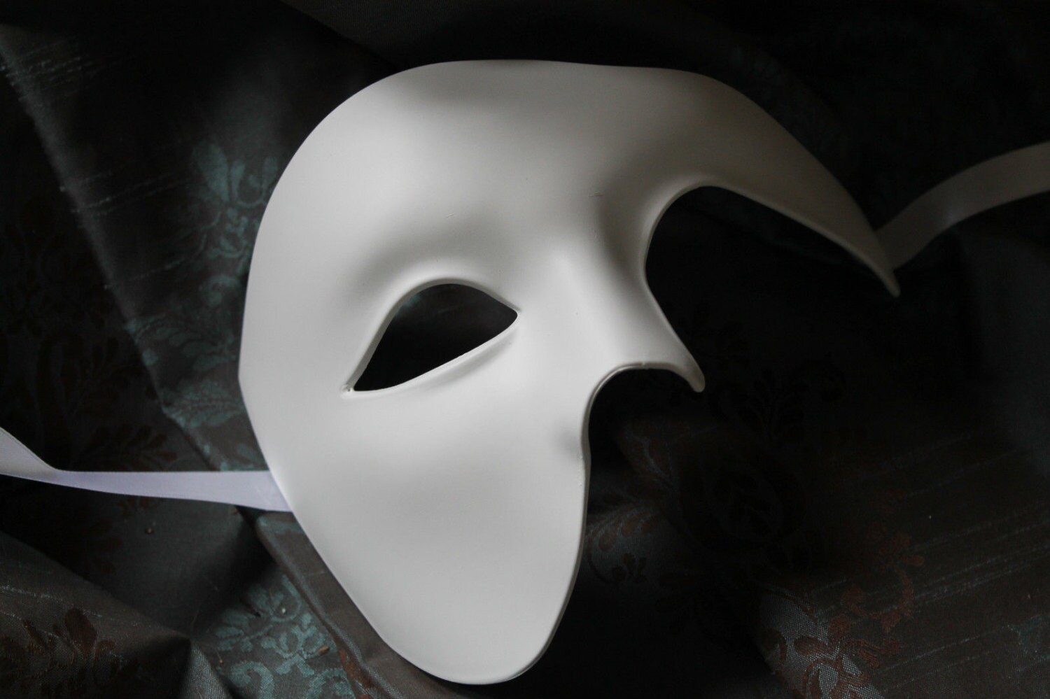 White Half Face Phantom Masquerade Mask