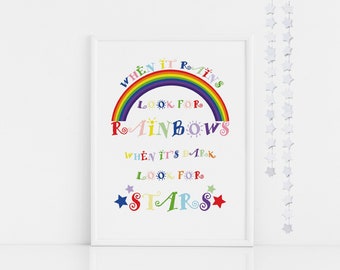 Rainbow Printable File When It Rains Look For Rainbows When