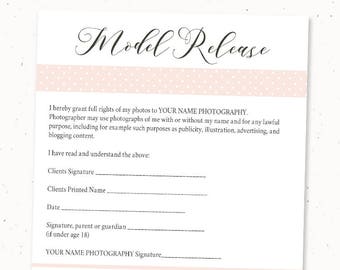 Photography Contract Model Release Portrait Session Contract