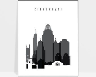 Cincinnati Poster: Cincinnati Ohio City Skyline Art Print