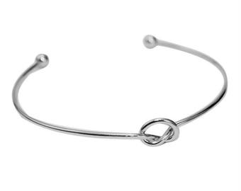 Silver knot bracelet | Etsy