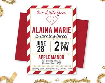 Little Gem Baby Shower Invitation Diamond Shower Invitation