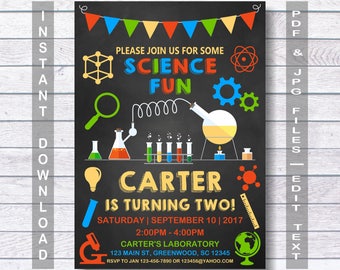 Science invitation | Etsy