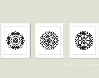 Geometric Circle Mandala Medallion Pattern Printable Wall Art