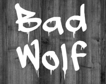 Bad Wolf Doctor Who inspired Vinyl Decal macbook decal wall
