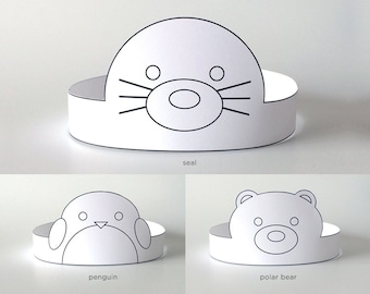 DIY Coloring Mask Printable Paper Crown Kit Kids Birthday