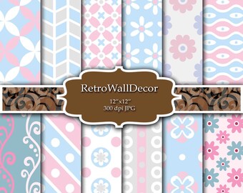 Baby Boy Digital Paper Digital Download Paper Scrapbook Paper